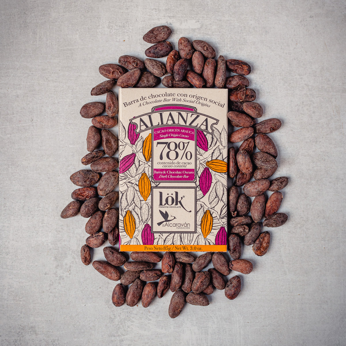 Barra de chocolate Alianza 78% cacao 85g– LÖK Foods
