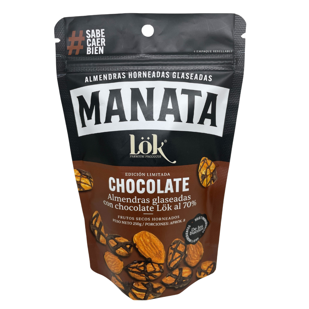 ALMENDRAS HORNEADAS CON CHOCOLATE 70% LÖK 250G– LÖK Foods
